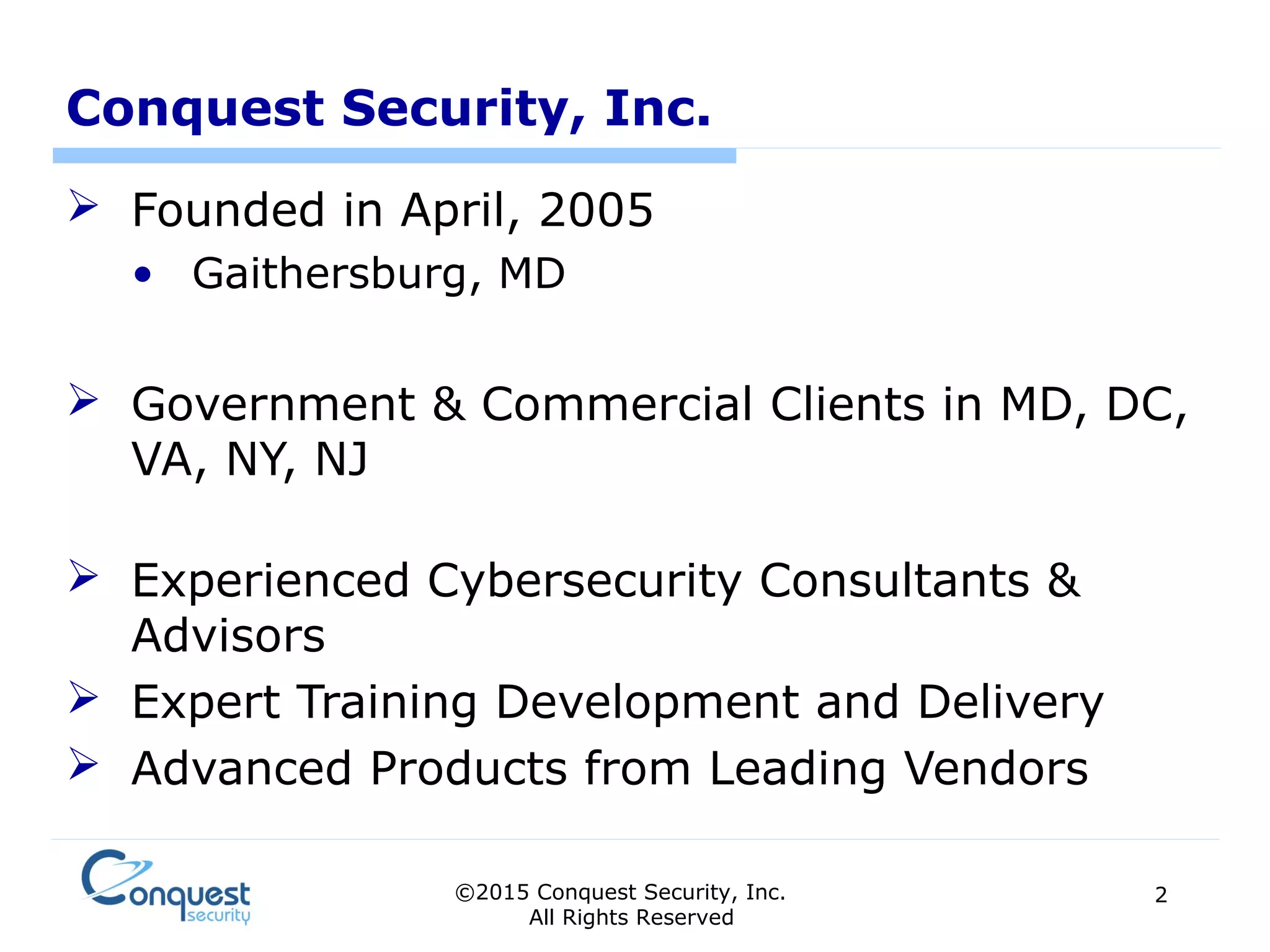 Conquest capabilities q2 2015 v2 | PPT