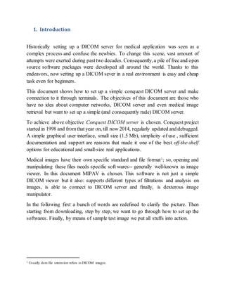 Conquest for dummies: how to setup a pacs server | DOCX