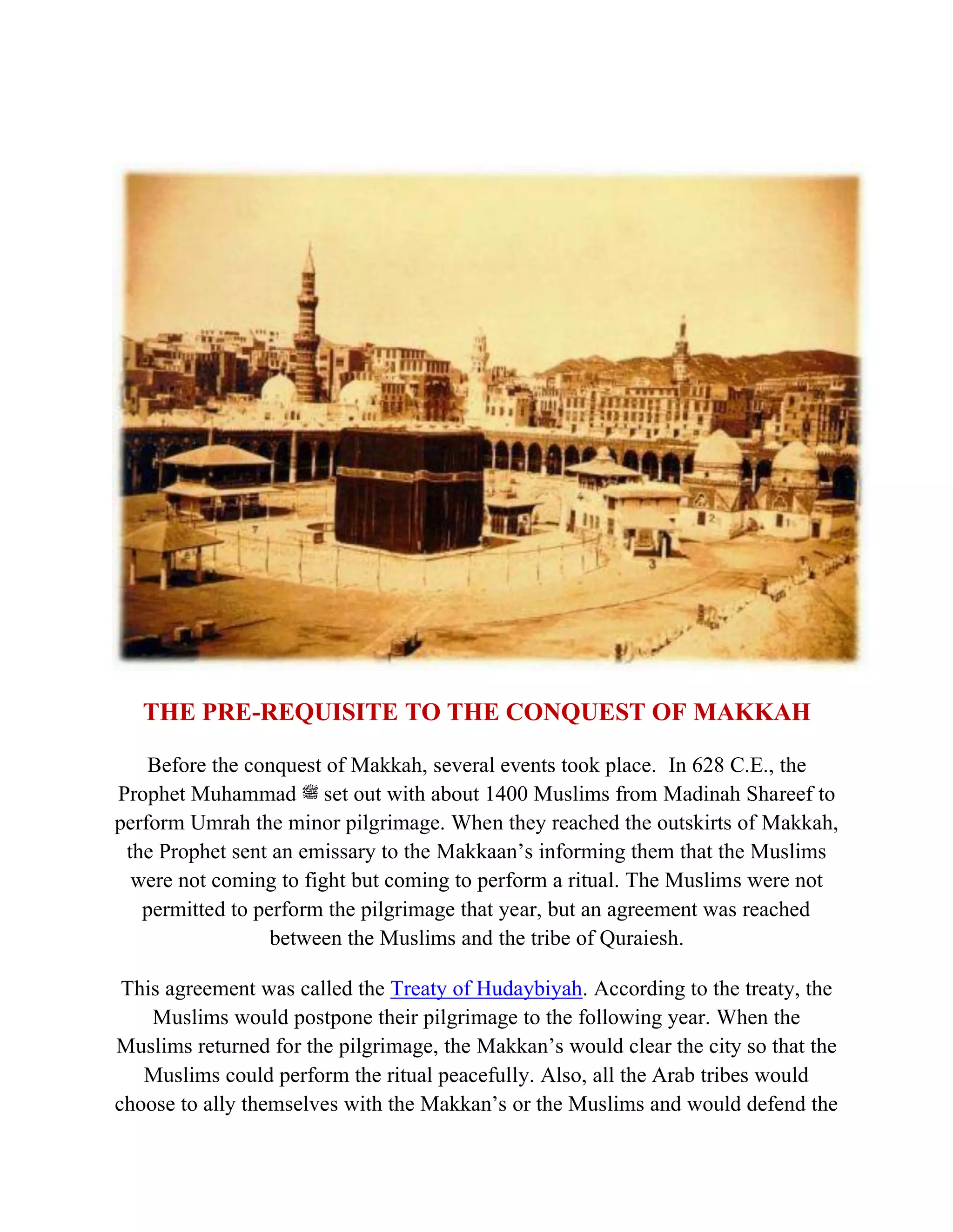 Conquest of Makkah/Mecca/ Makaah | PDF