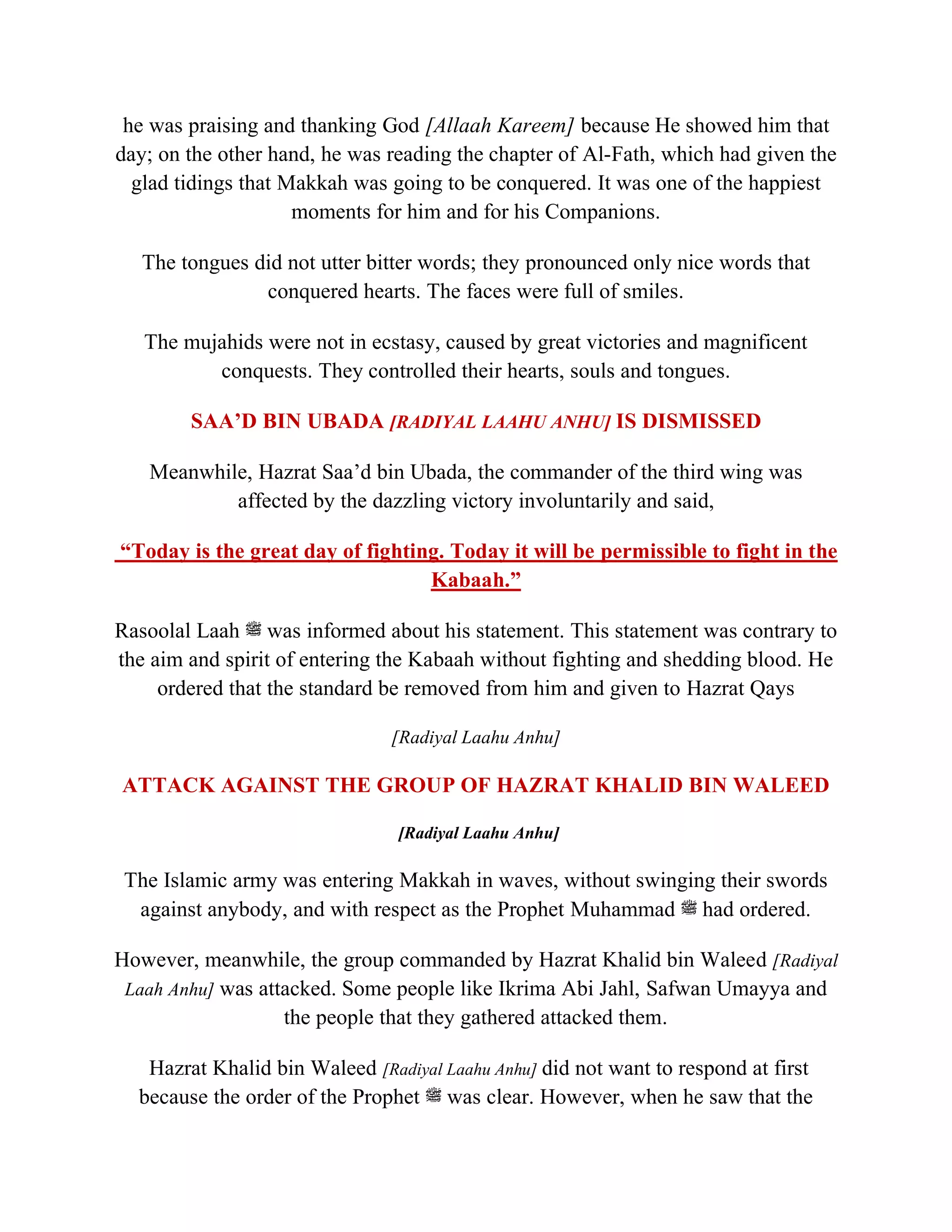 Conquest of Makkah/Mecca/ Makaah | PDF