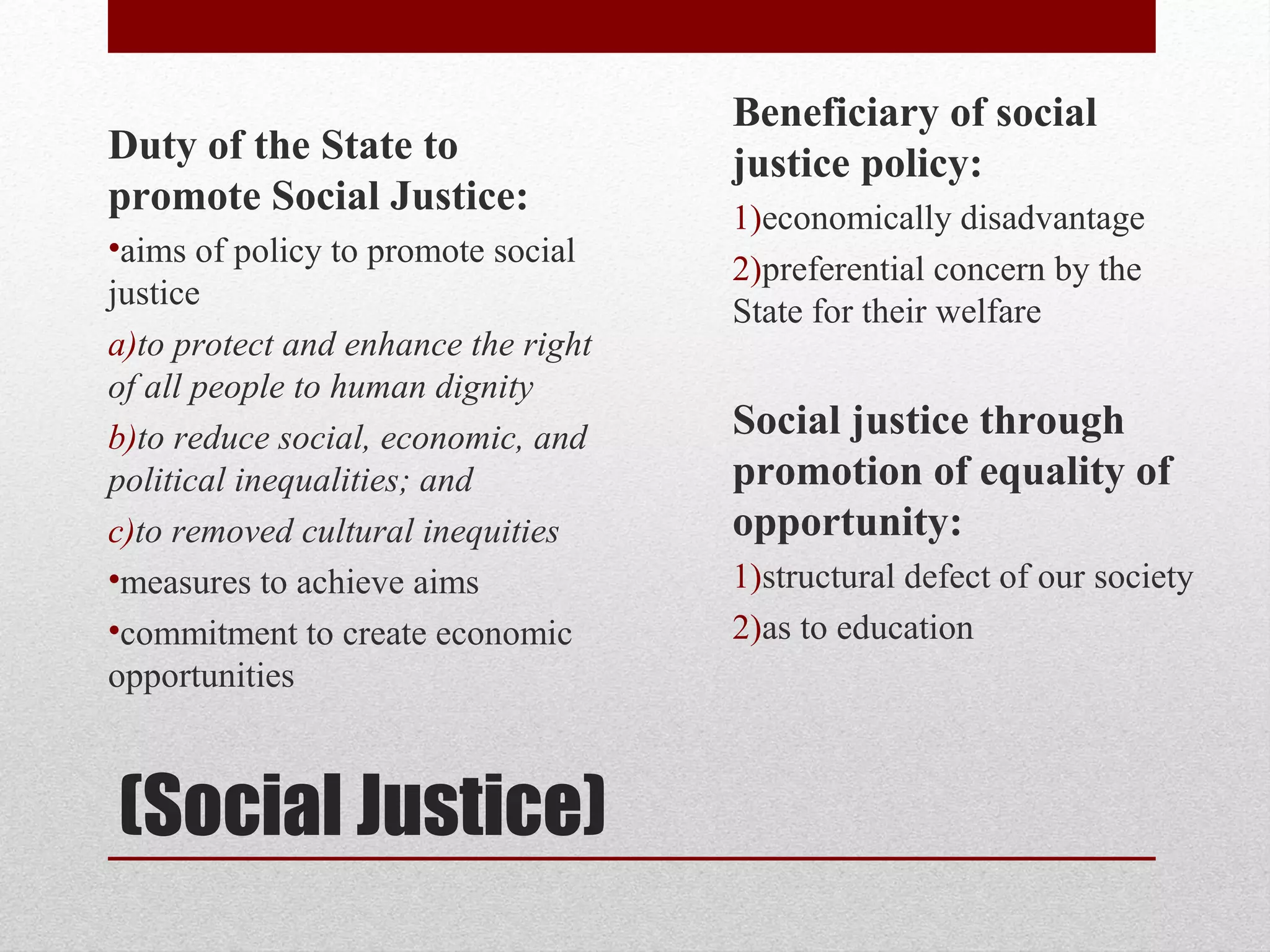 Article XIII- Social Justice* and Human Rights | PPT