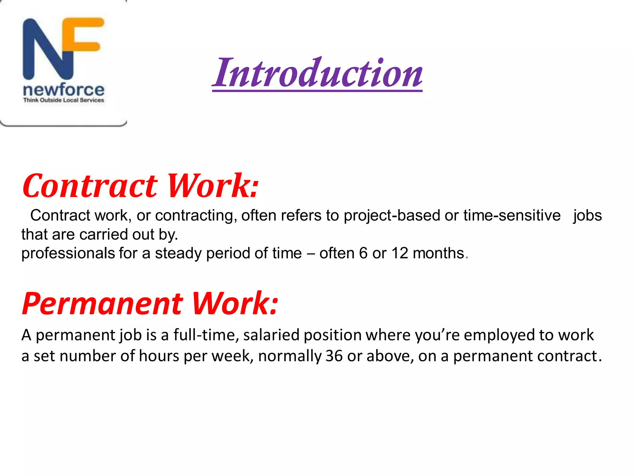 Pros & Cons of Contracting vs. Permanent Employment | PDF