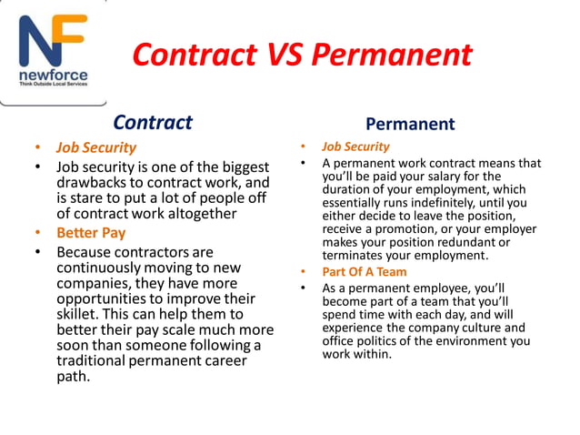 Pros & Cons of Contracting vs. Permanent Employment | PPT
