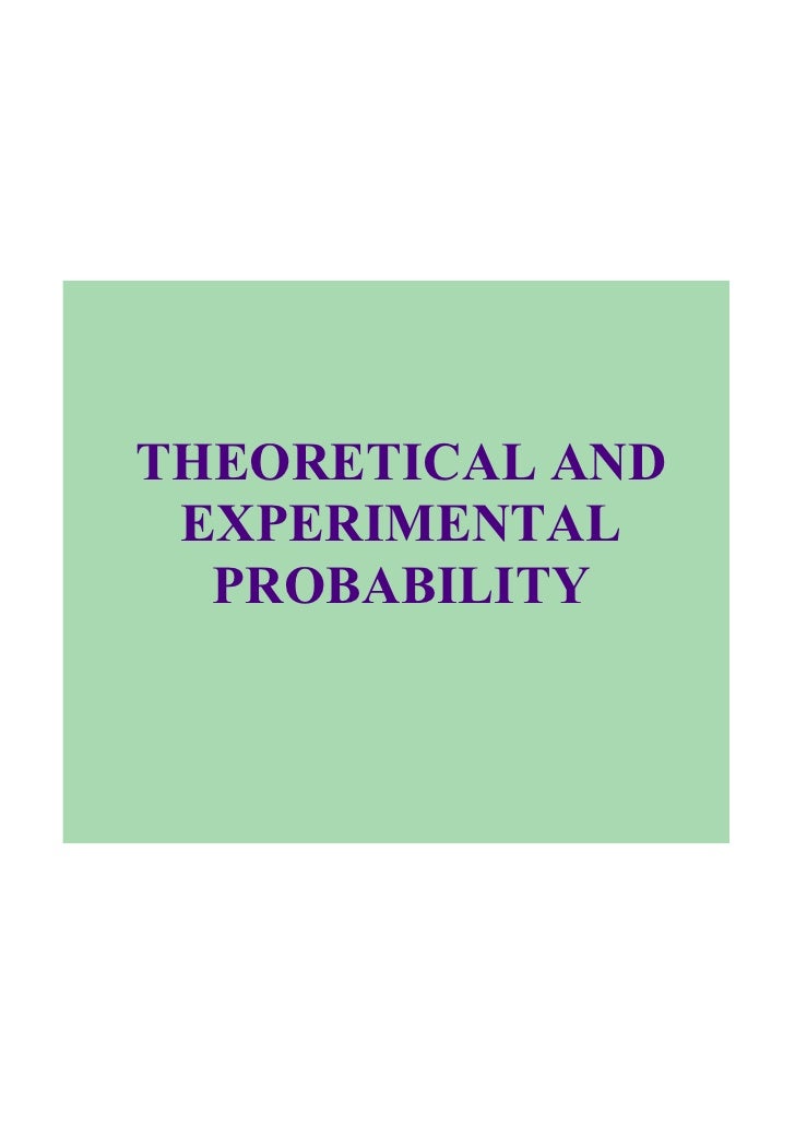 Cons30S Probability Theoretical And Experimental Cons30S Probability Theoretical And Experimental