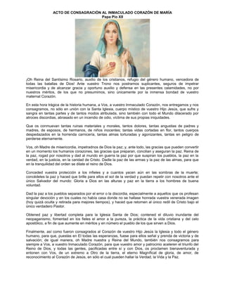 Consagracion al Inmaculado Corazon de Maria | DOC