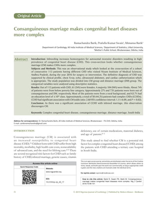 Consanguineous marriage makes congenital heart diseases more complex | PDF