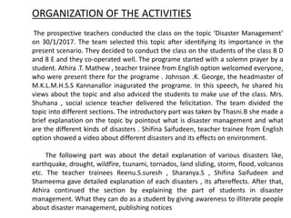 Conscientisation report | PPT