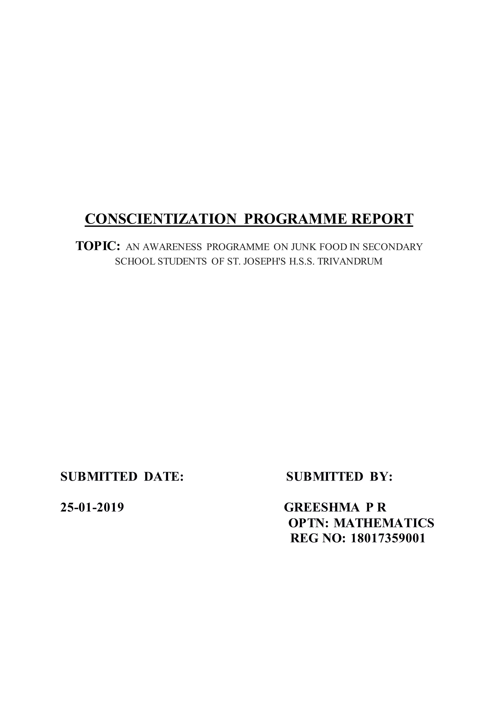 Conscientization programme report | PDF