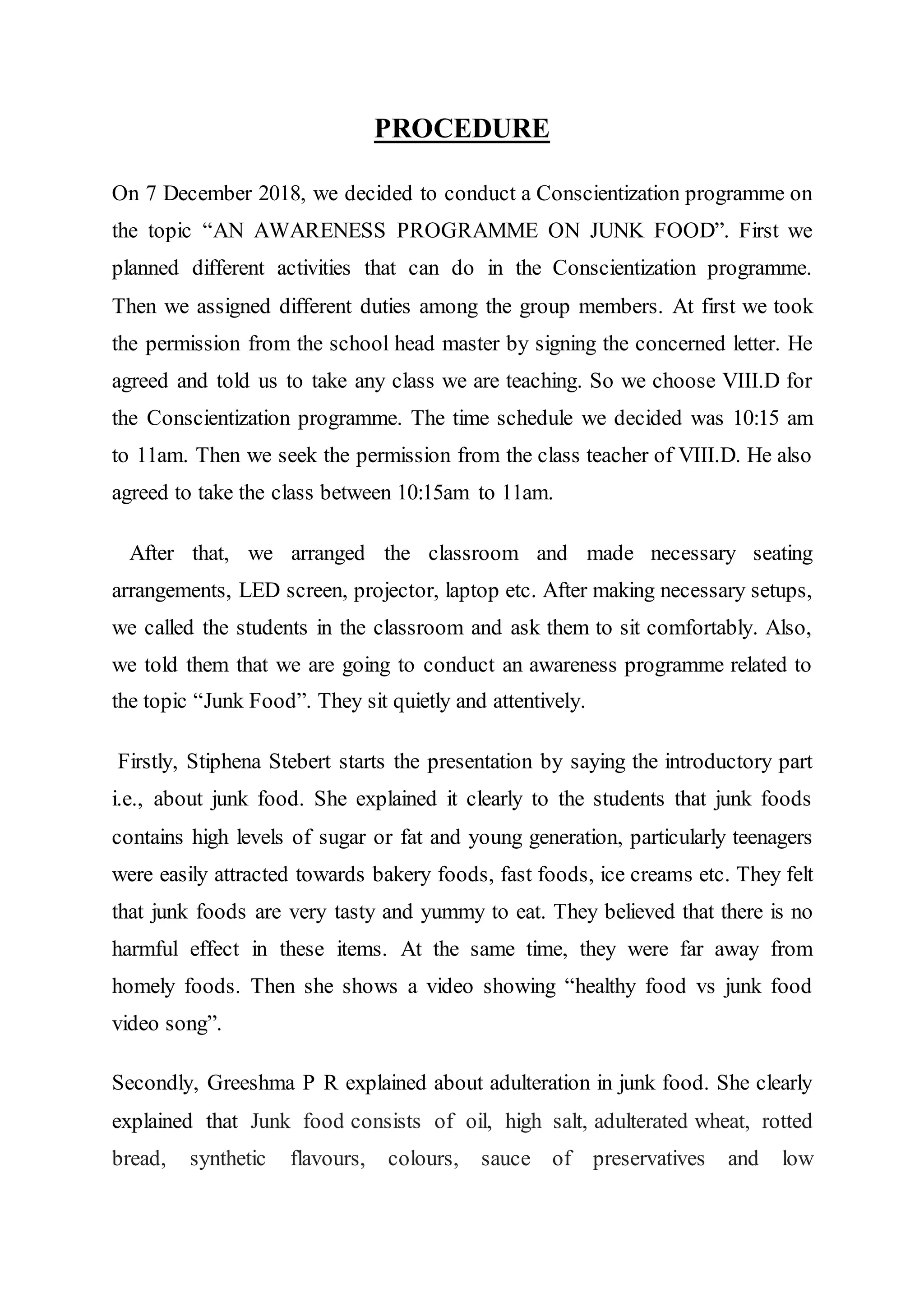 Conscientization programme report | PDF