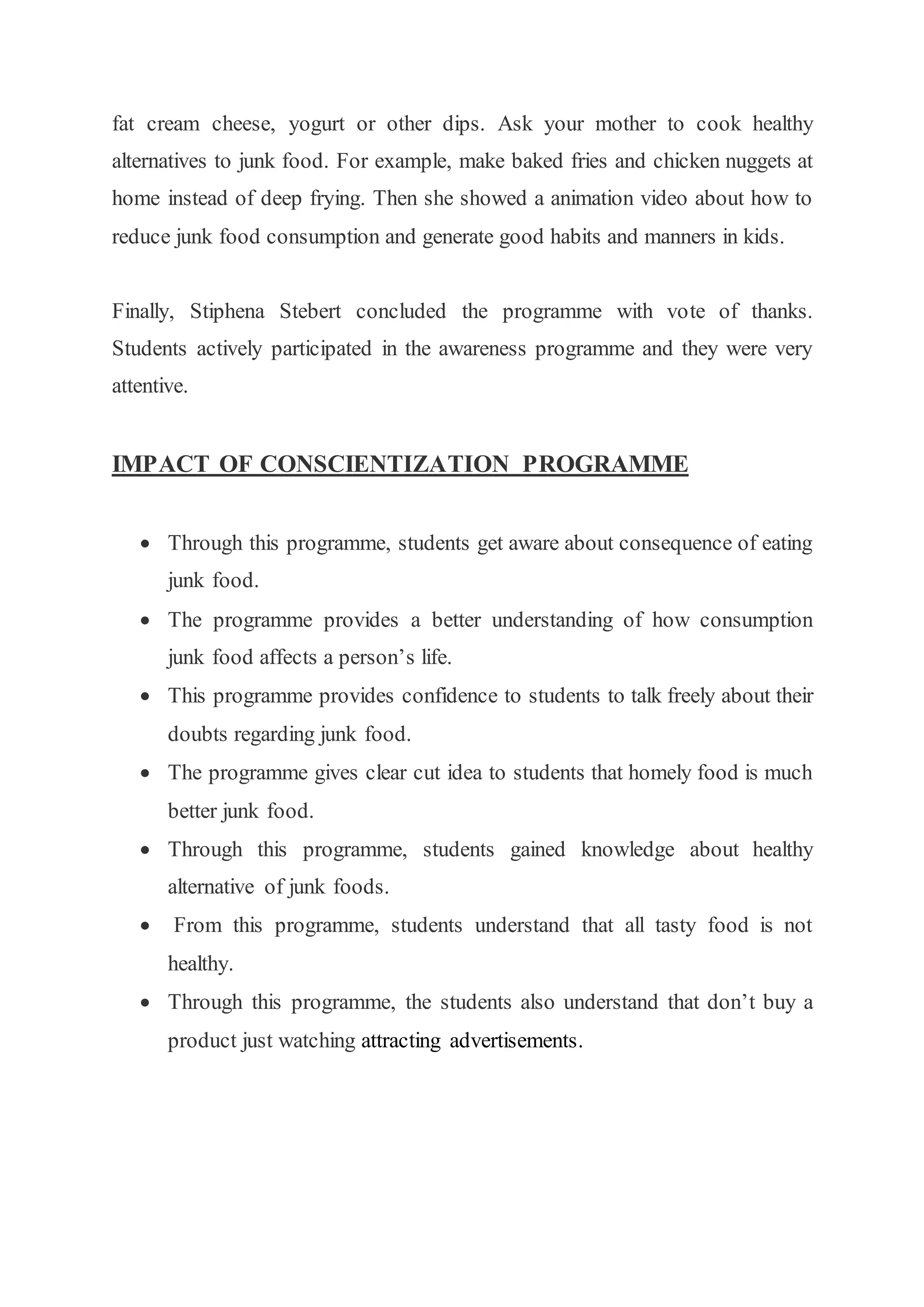 Conscientization programme report | PDF