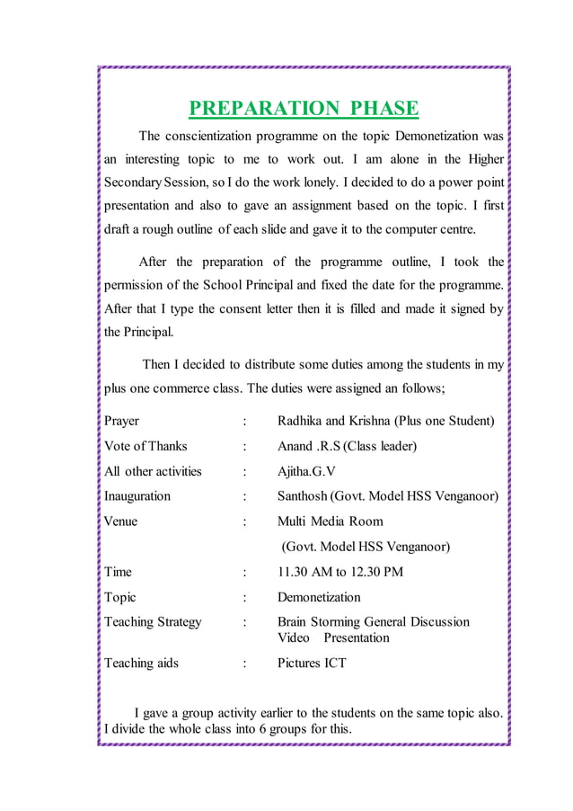 Conscientization report... | PDF