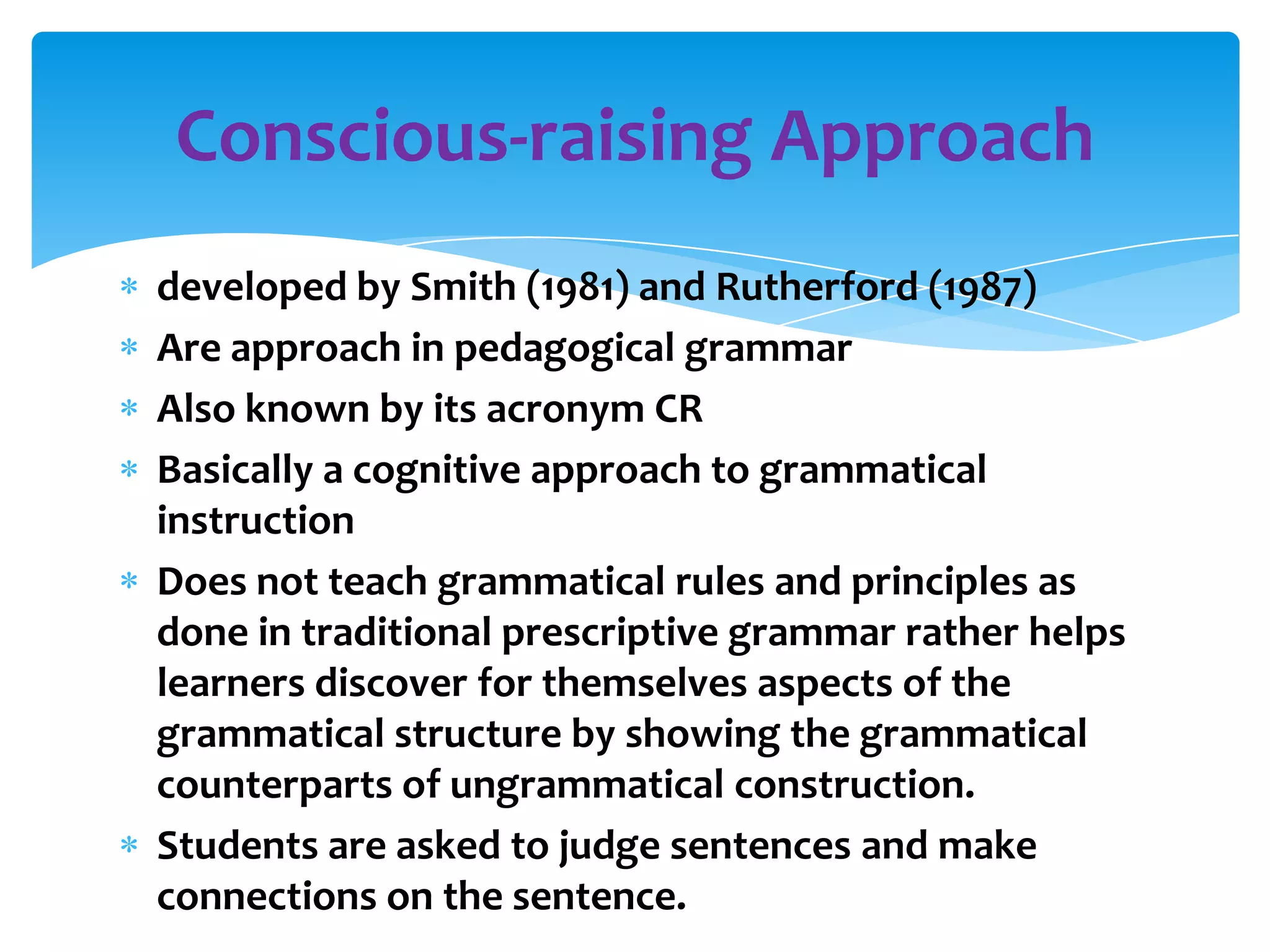 Conscious raising approach | PPT