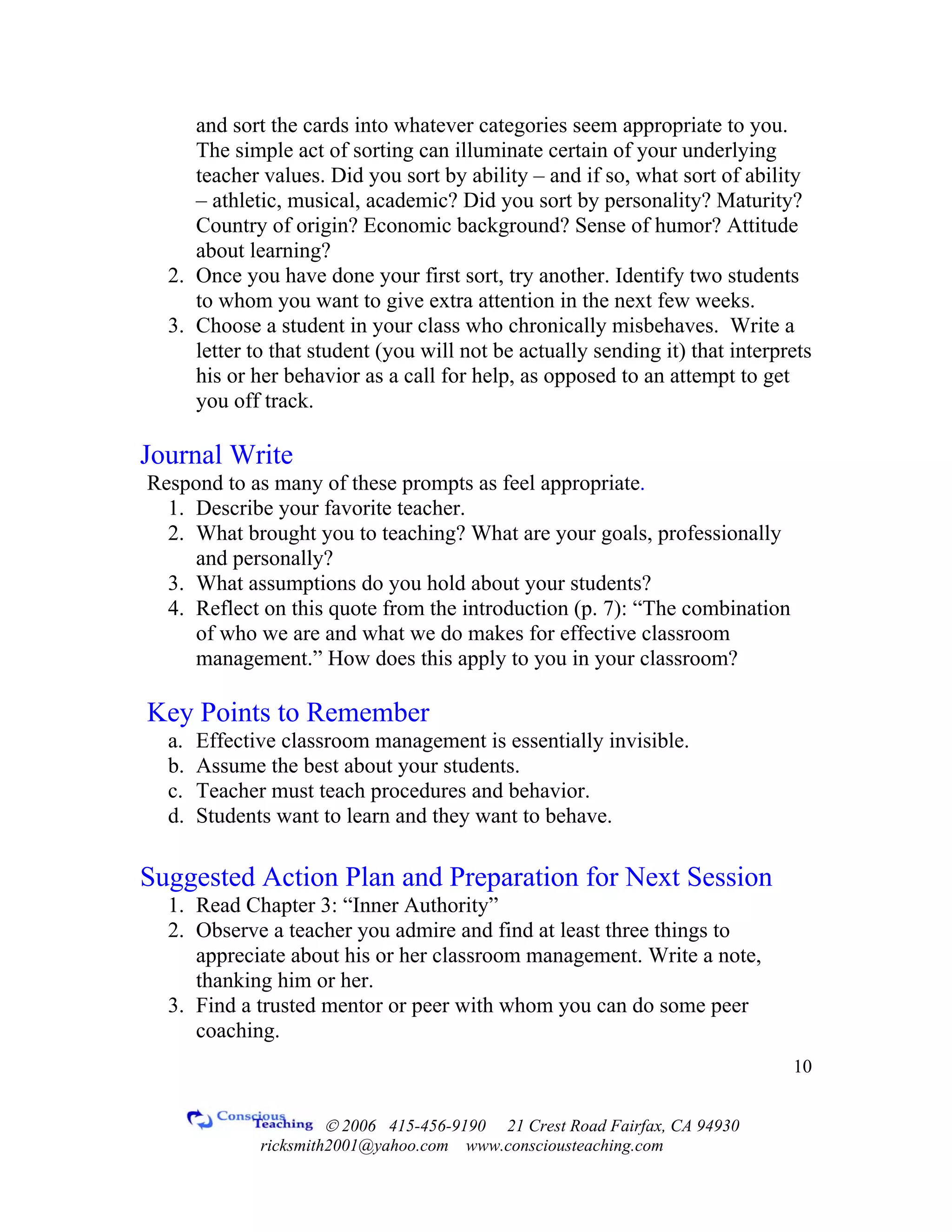 Conscious classroom management | PDF