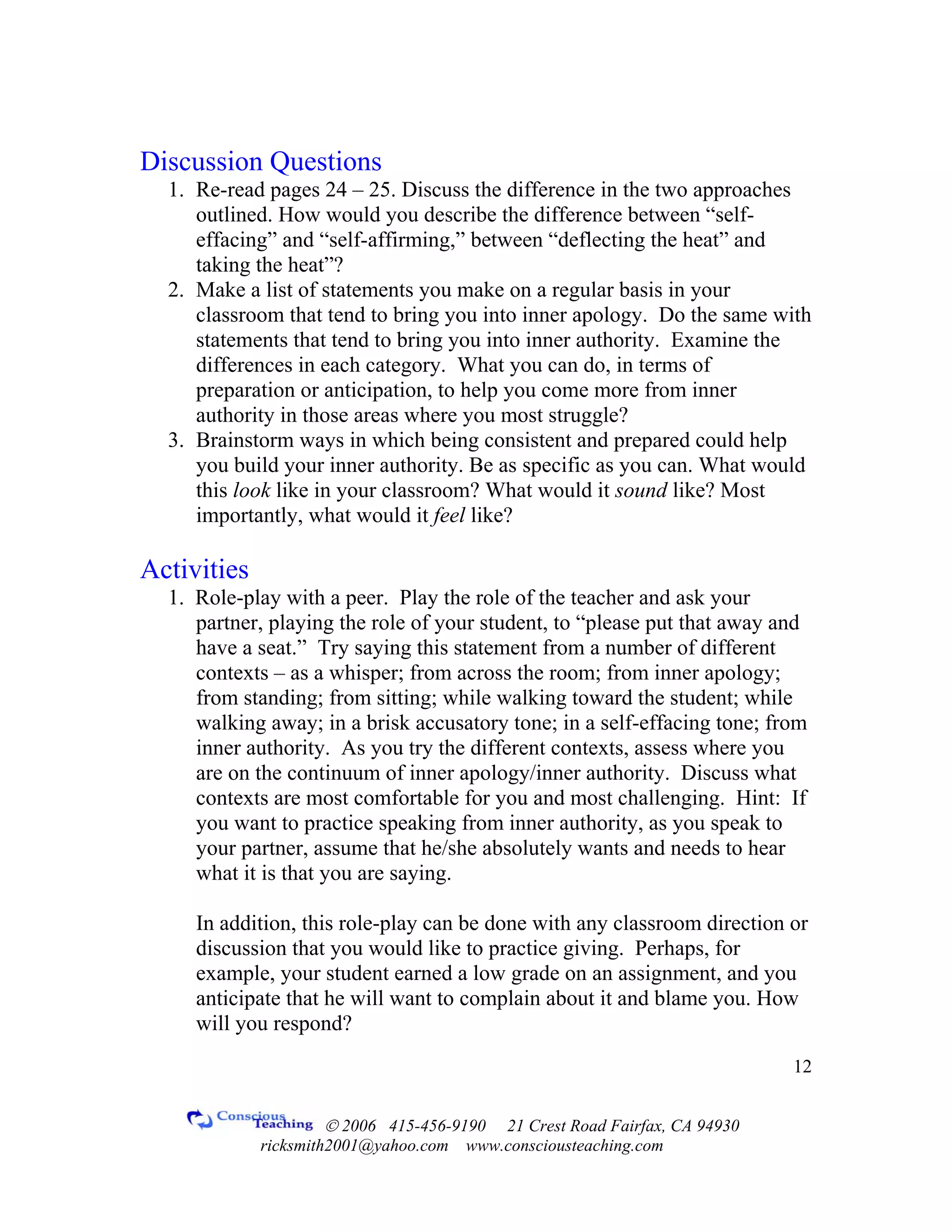 Conscious classroom management | PDF