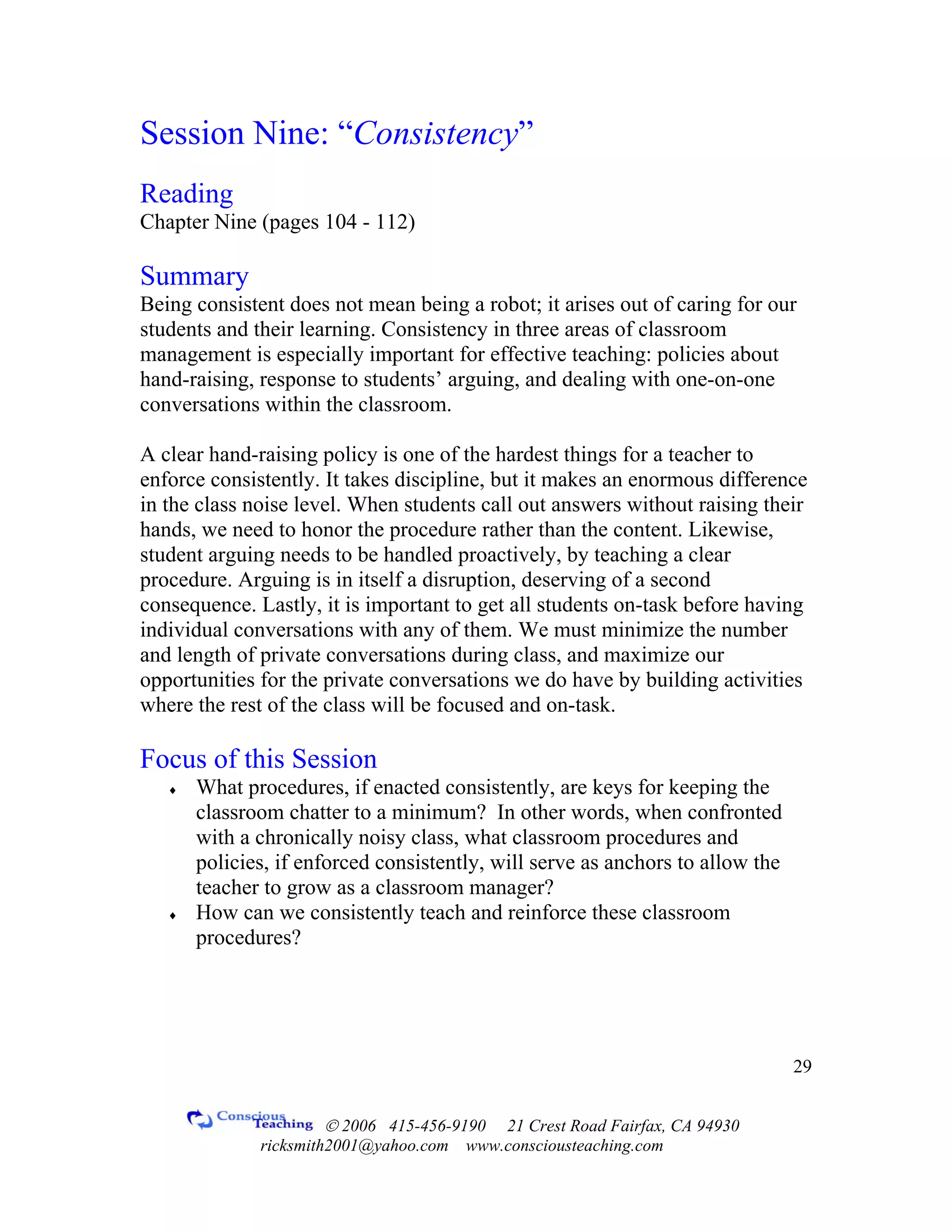 Conscious classroom management | PDF
