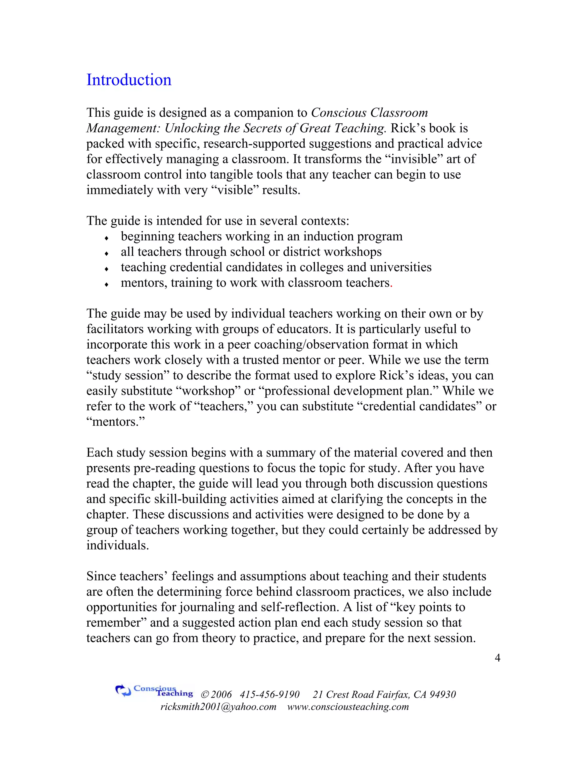 Conscious classroom management | PDF