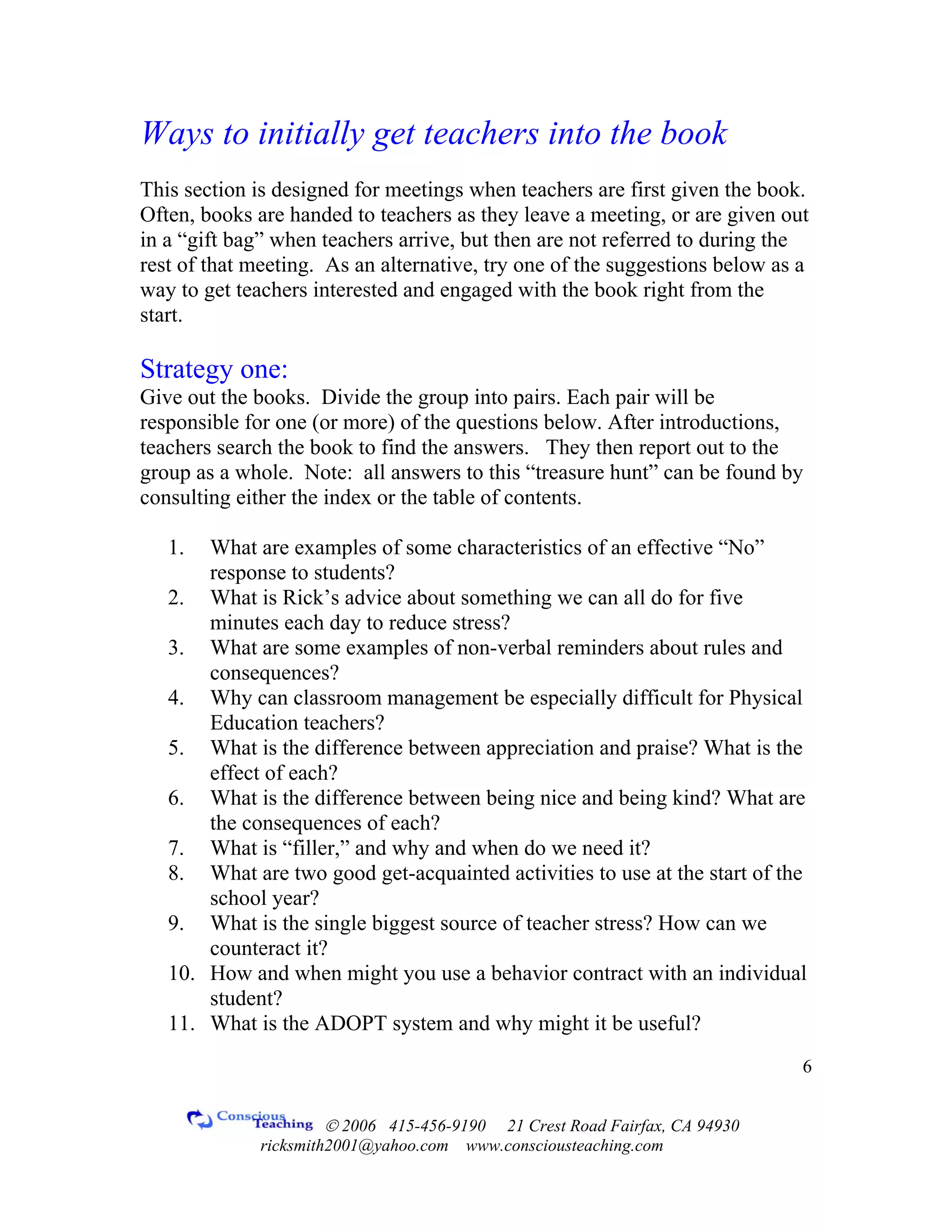 Conscious classroom management | PDF