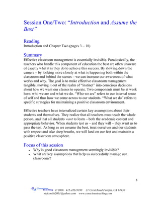 Conscious classroom management | PDF