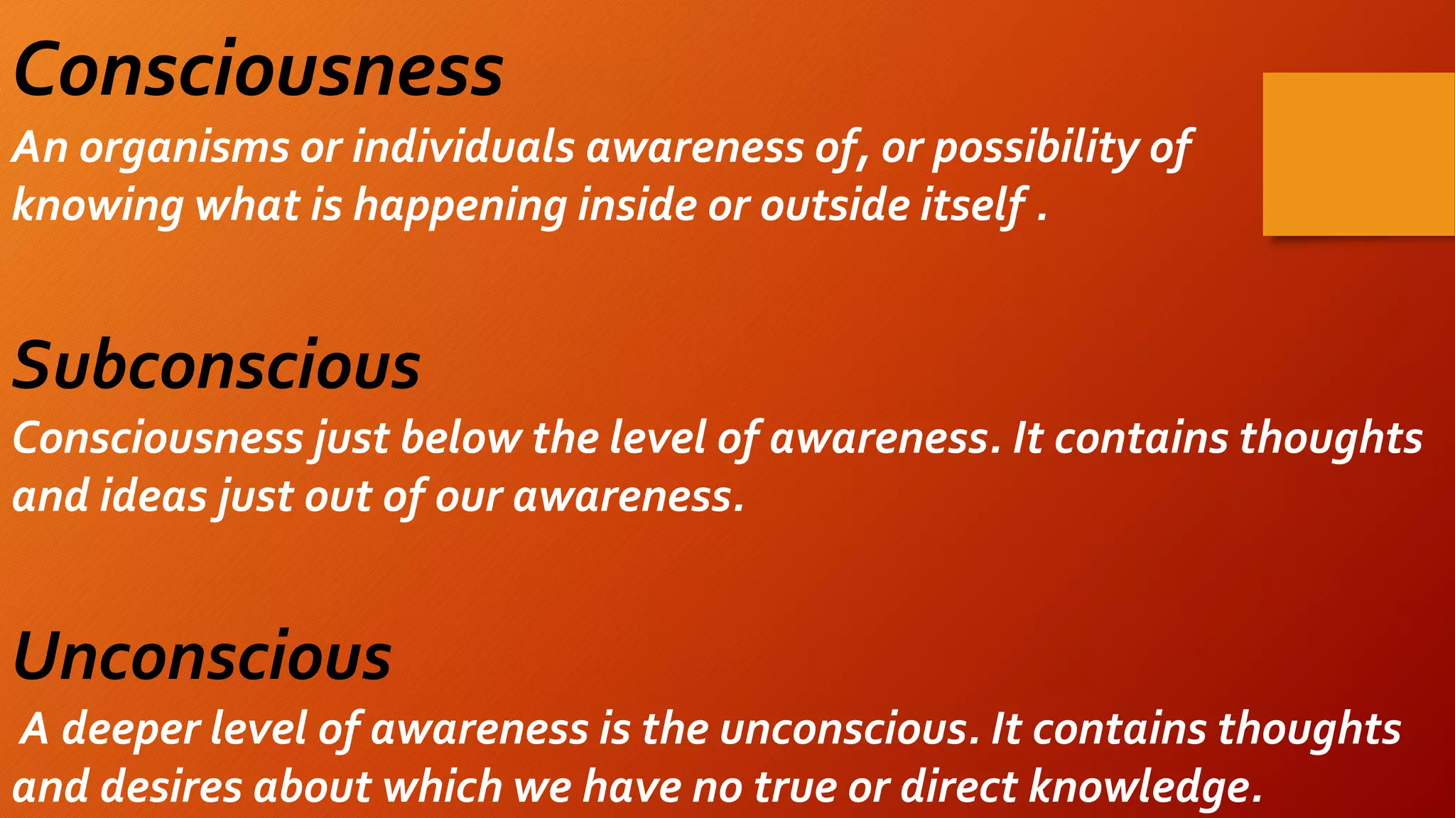 Consciousness In Psychology | PPTX