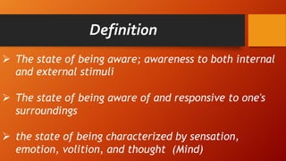 Consciousness In Psychology | PPTX