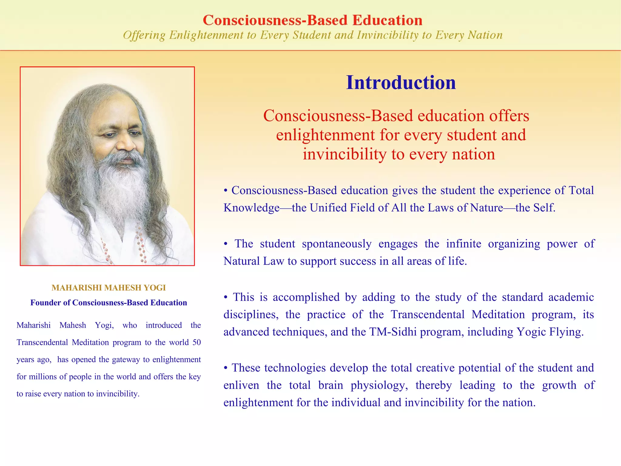 Consciousness Based Educ 2 A Deans | PPS