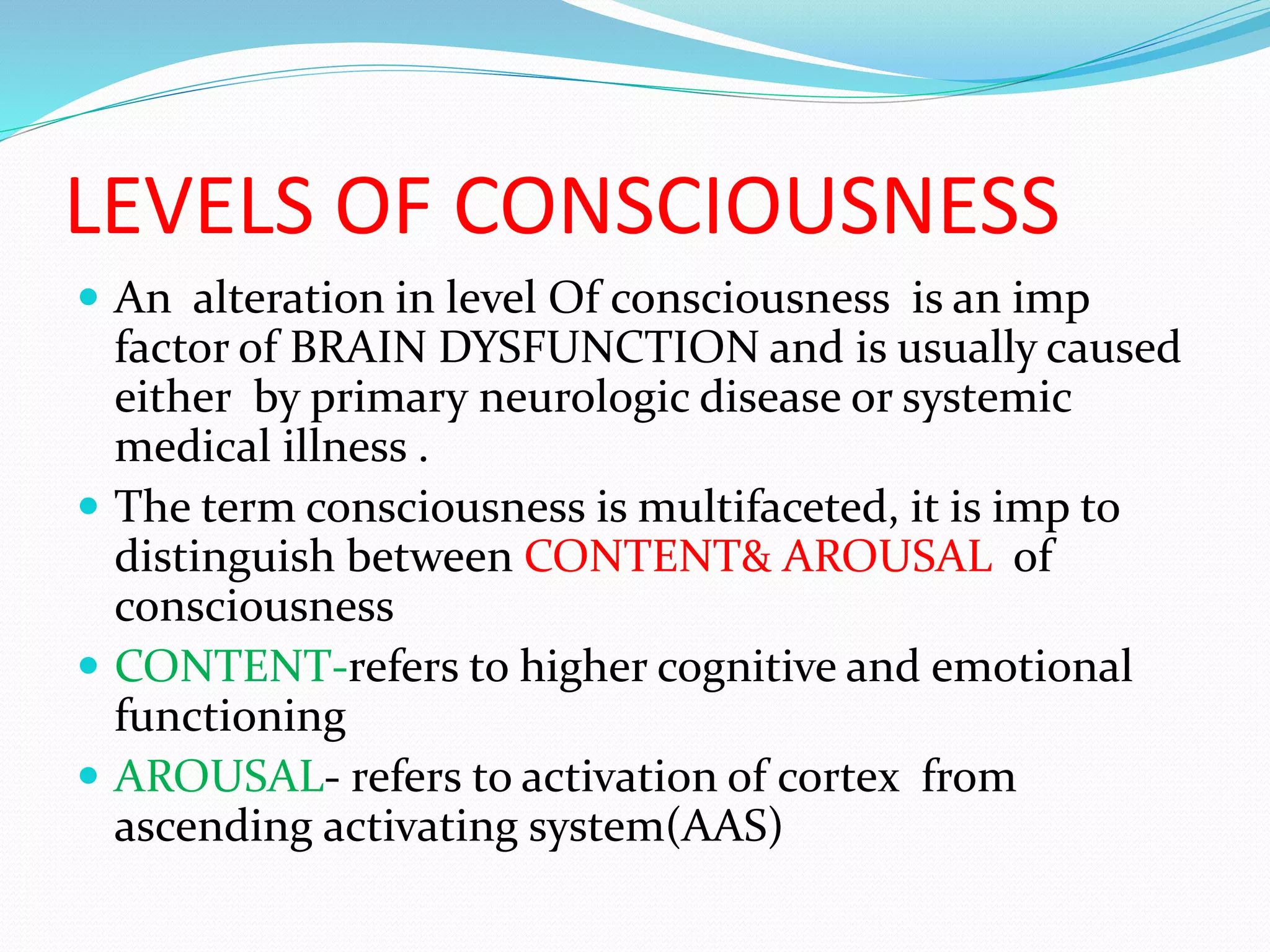 Disorders of consciousness | PPTX