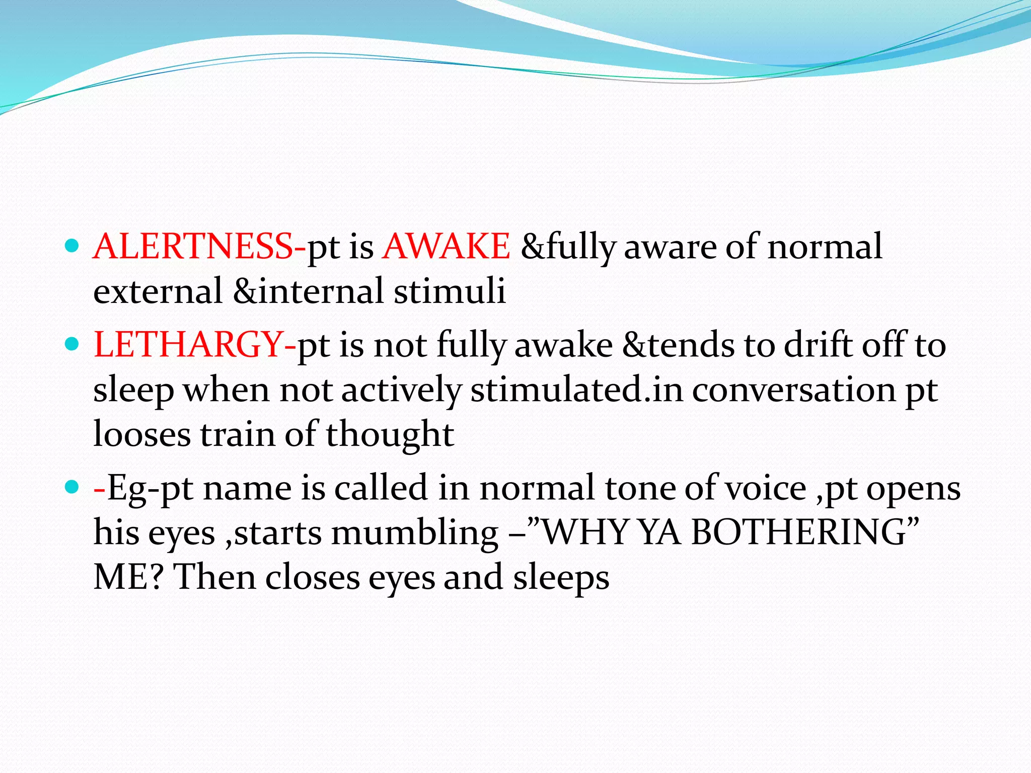 Disorders of consciousness | PPTX