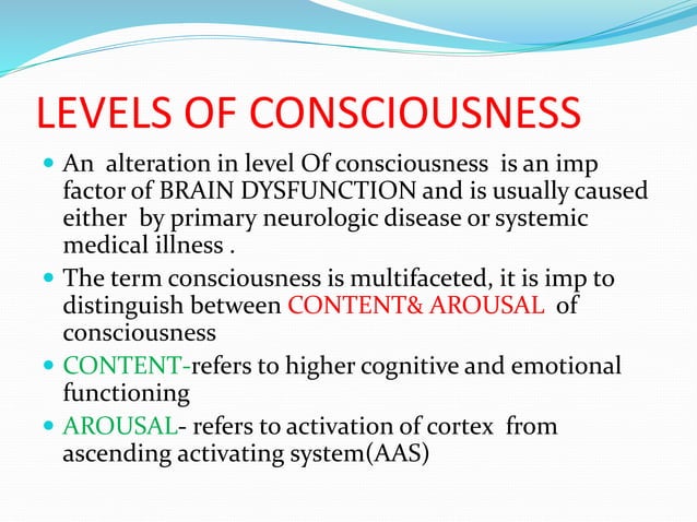 Disorders of consciousness | PPTX