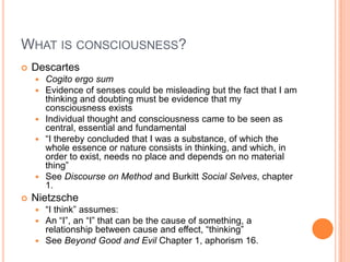Consciousness, identity and self | PPTX