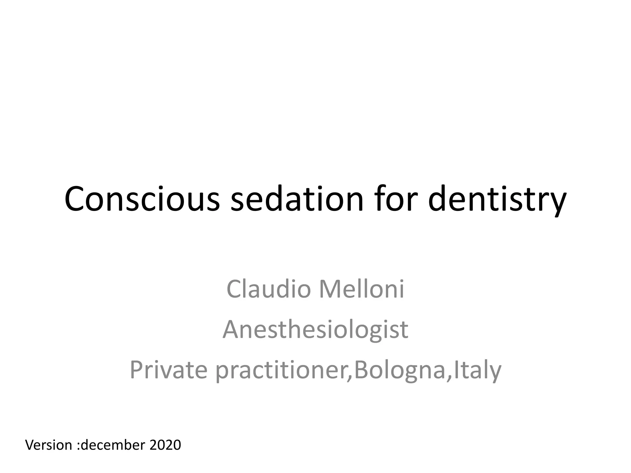 Conscious sedation intero inglese pptx | PPT