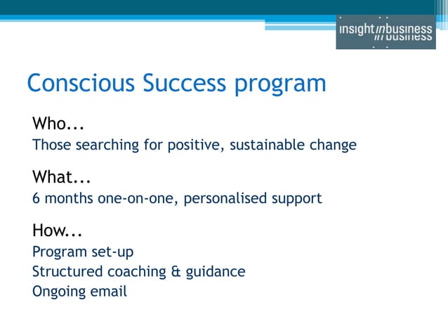 Conscious Success: The Inner Game of Personal Achievement | PPT