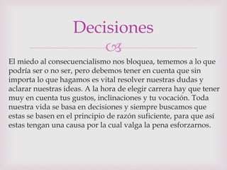Consecuencias y decisiones | PPTX