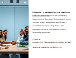 Consecutive Interpretation: A Guide By Welcome Translation Experts | PPT