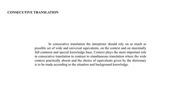 Consecutive vs Simultaneous Oral Translation | PPTX | Programming ...