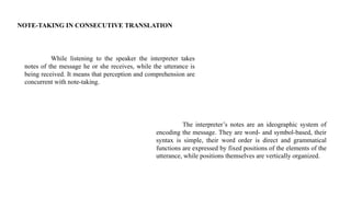 Consecutive vs Simultaneous Oral Translation | PPTX