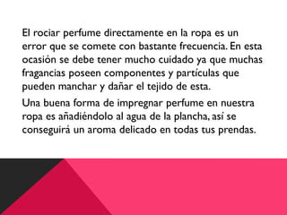 Consejos a la hora de aplicarte un perfume | PDF
