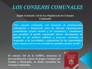 Consejos comunales y Cooperativas en Venezuela | PPTX