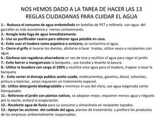 13 REGLAS CIUDADANAS PARA CUIDAR EL AGUA | PDF