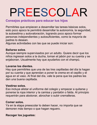 Consejos Para Educar A Tus Hijos Docx