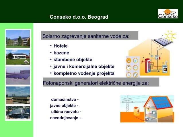 Conseko solarni sistemi - primena u srbiji | PPT