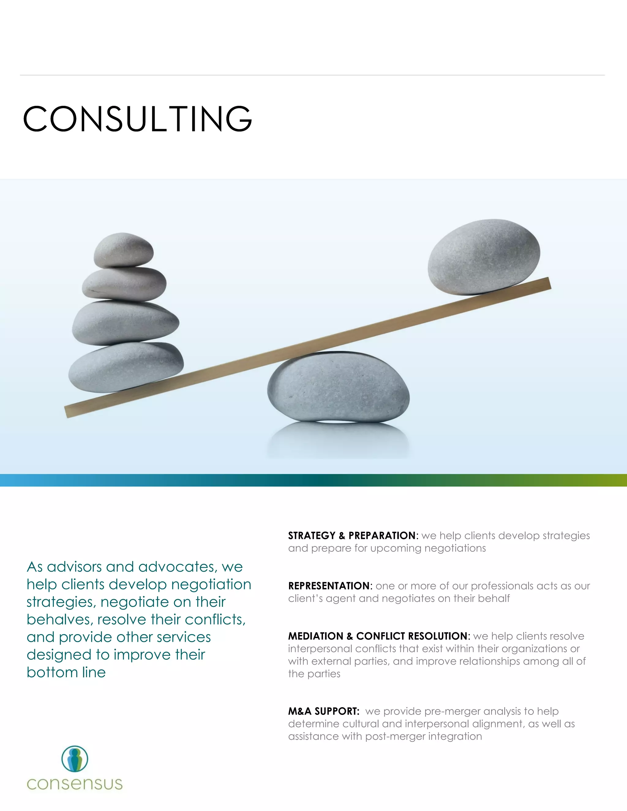 Consensus: Company Brochure | PDF | Management Consulting Industry ...