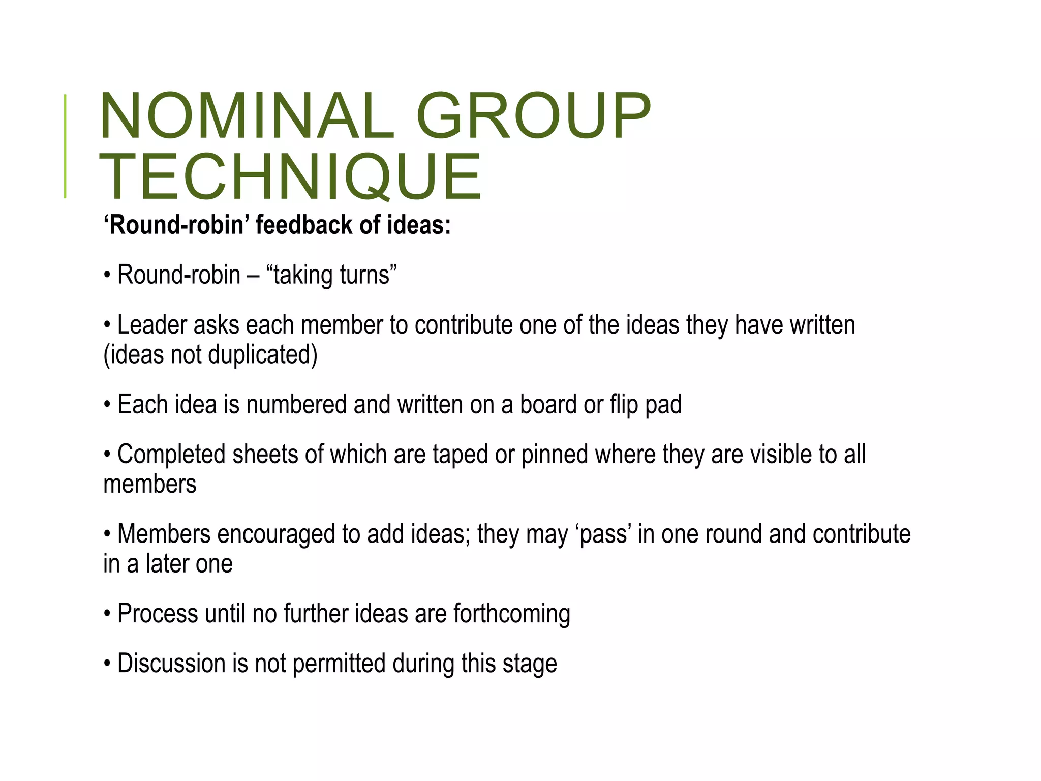 Consensus method - Nominal Group technique and Delhi technique | PPTX