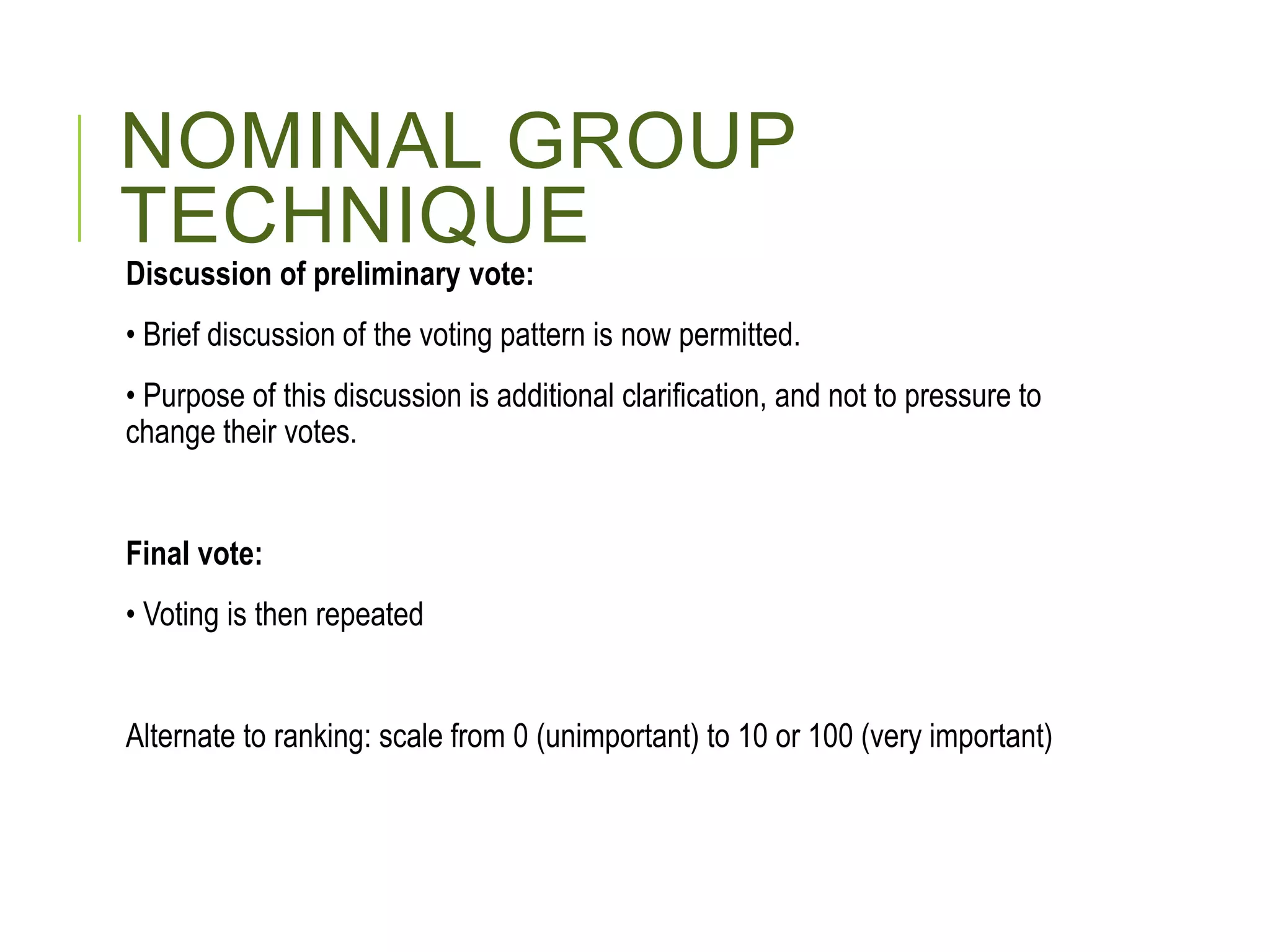 Consensus method - Nominal Group technique and Delhi technique | PPTX