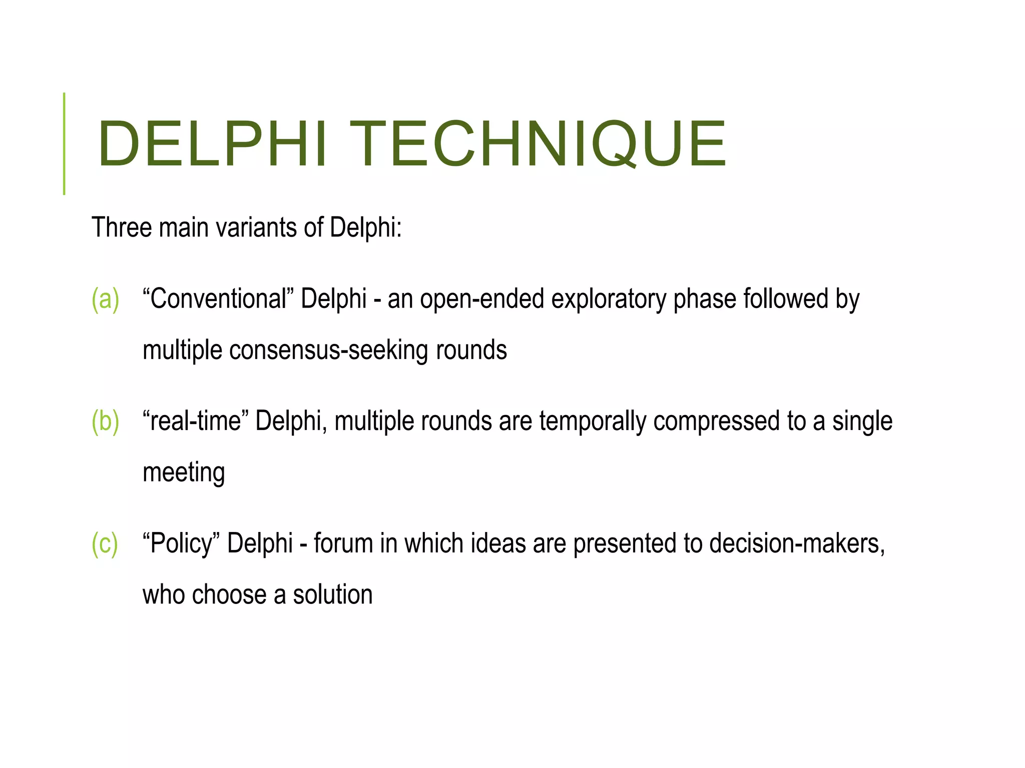 Consensus method - Nominal Group technique and Delhi technique | PPTX