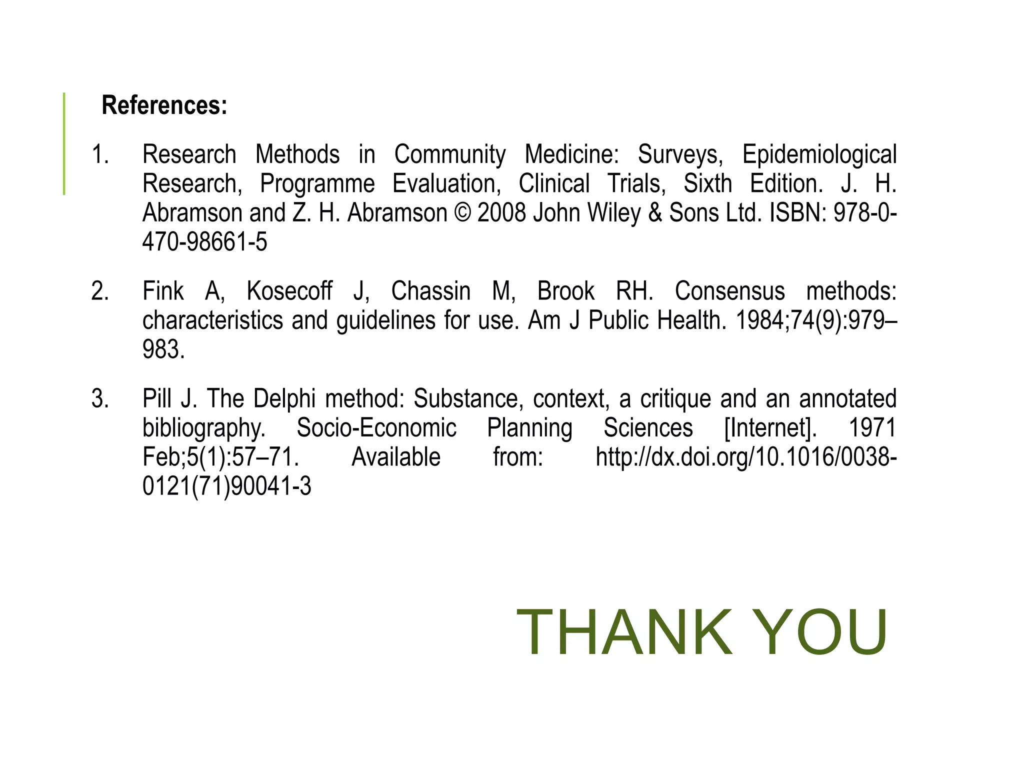 Consensus method - Nominal Group technique and Delhi technique | PPTX