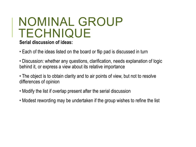 Consensus method - Nominal Group technique and Delhi technique | PPTX