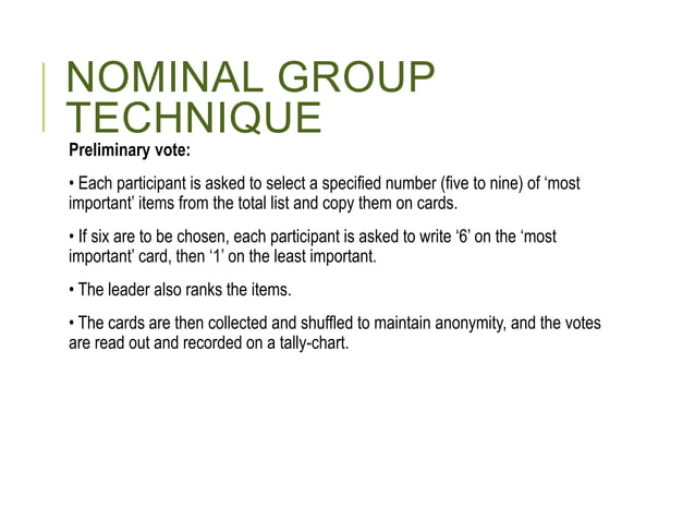 Consensus method - Nominal Group technique and Delhi technique | PPTX