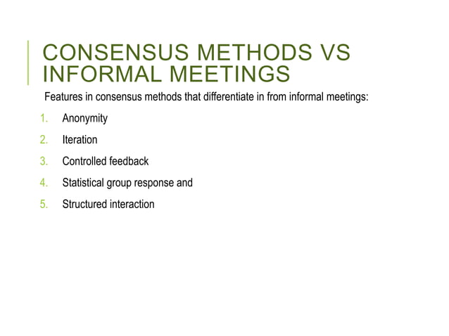 Consensus method - Nominal Group technique and Delhi technique | PPTX