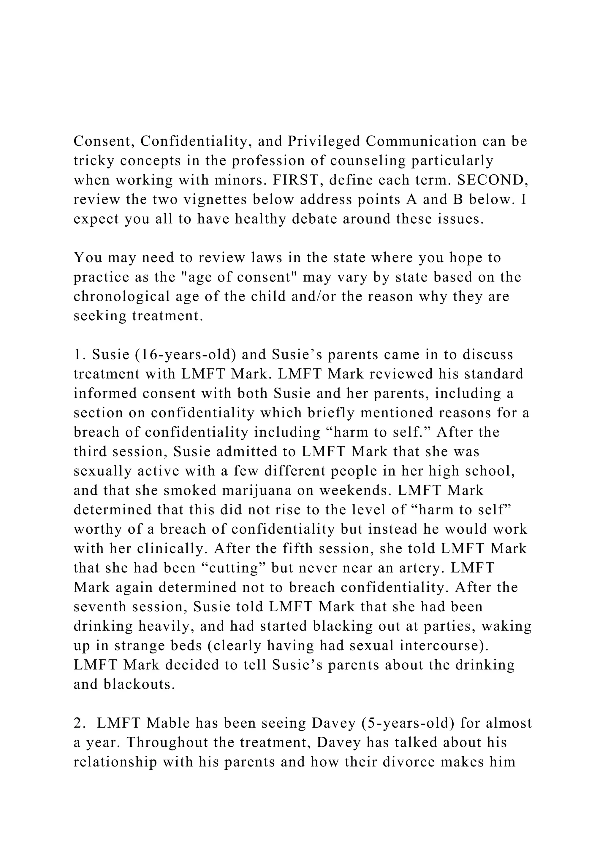 Consent, Confidentiality, and Privileged Communication can be tr.docx