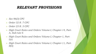Consent Decree under order 23 civil procedure code and its caselaws.pptx
